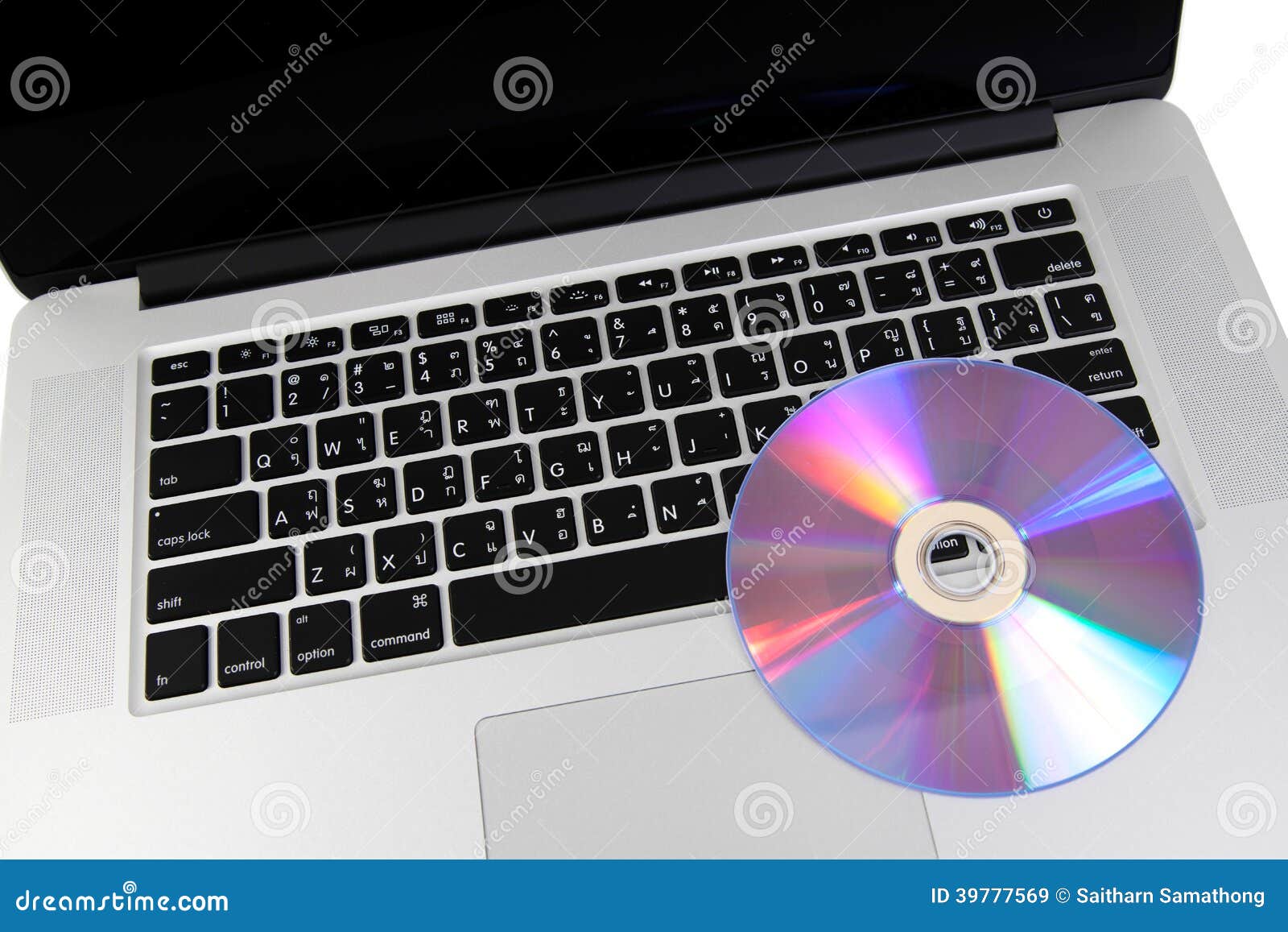 Close Up Keyboard Computer with Cd on White. Editorial Stock Image ...