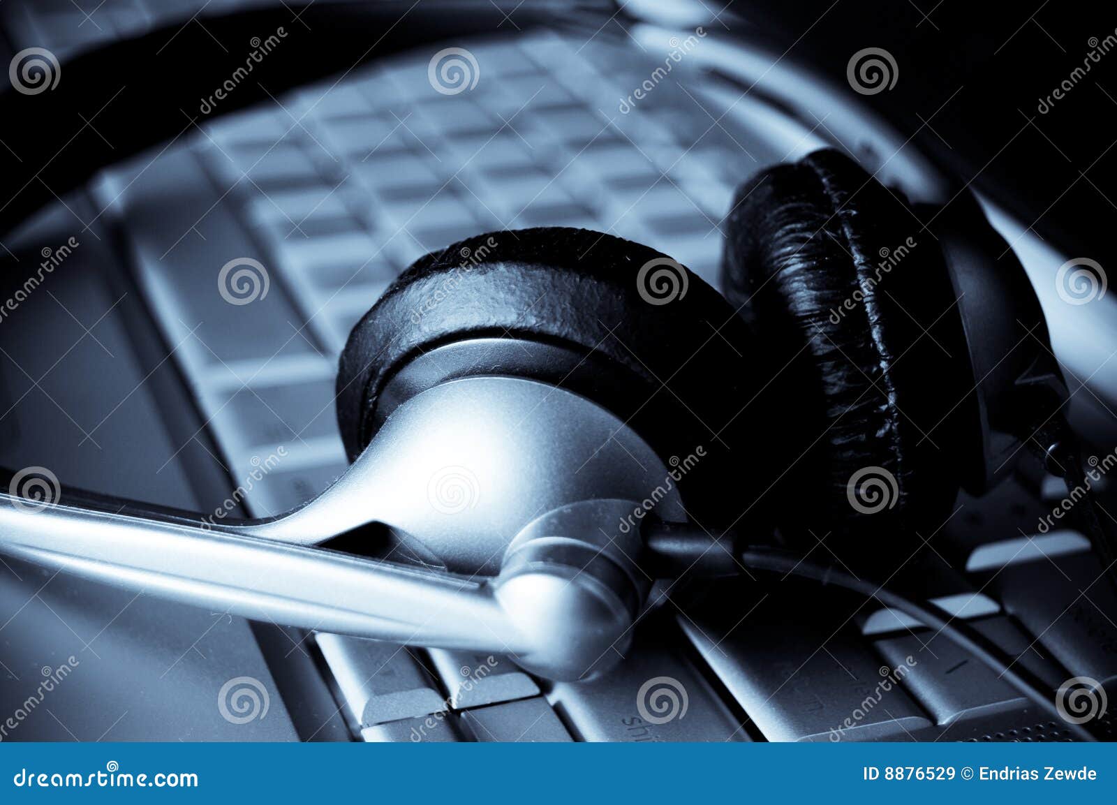 Close Up of Keyboard and Headphones Stock Image - Image of electronics ...