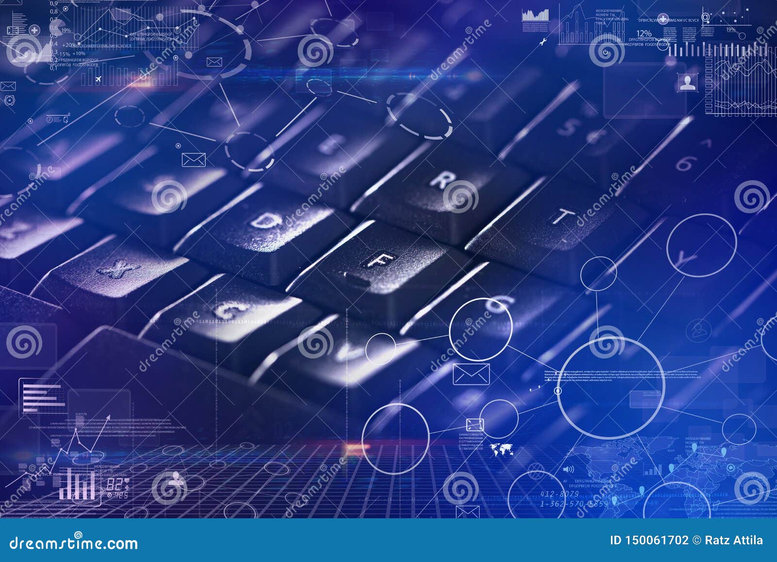 Close-up Keyboard with Link and Communication Concept Stock Photo ...