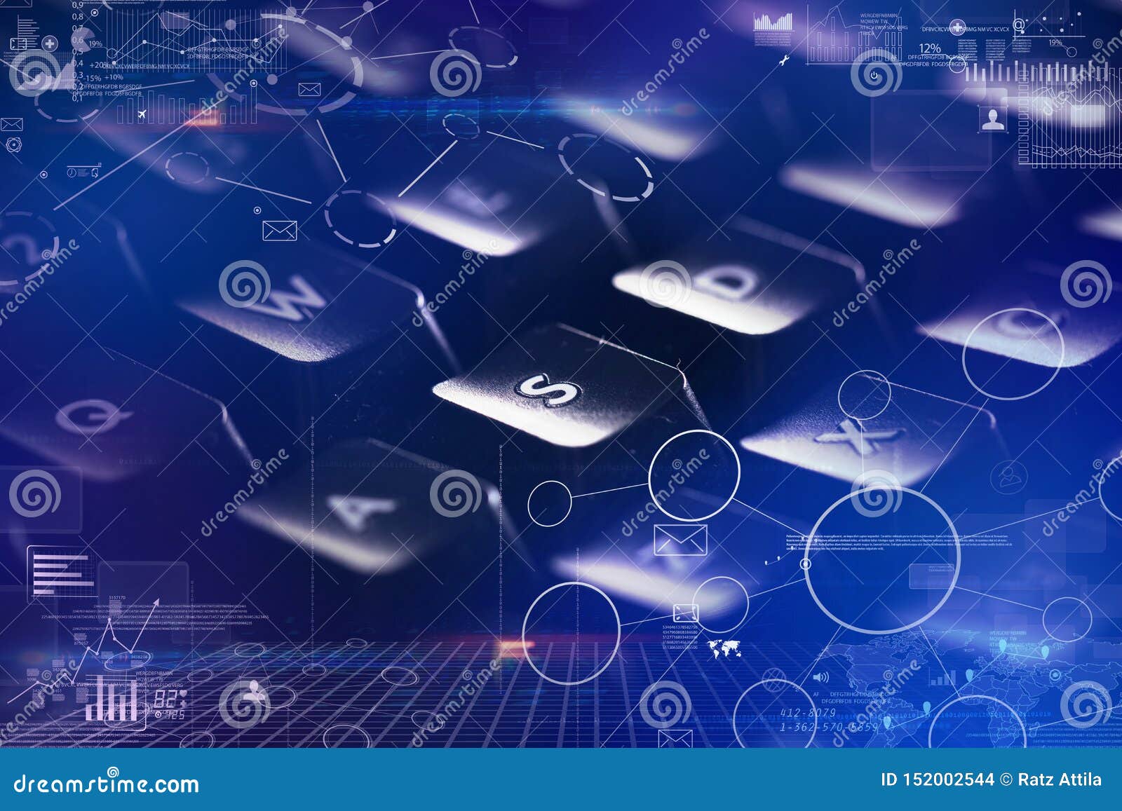 Close-up Keyboard with Link and Communication Concept Stock Photo ...