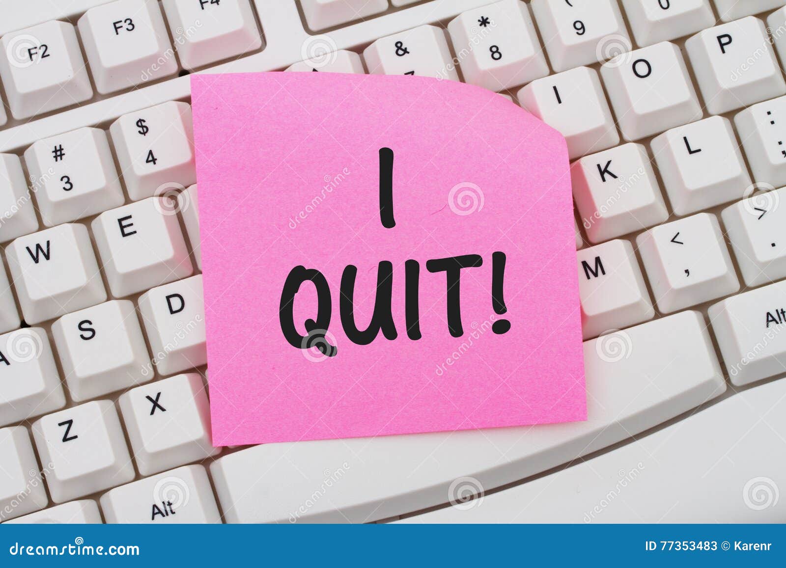 I Quit stock image. Image of work, line, message, concept - 77353483