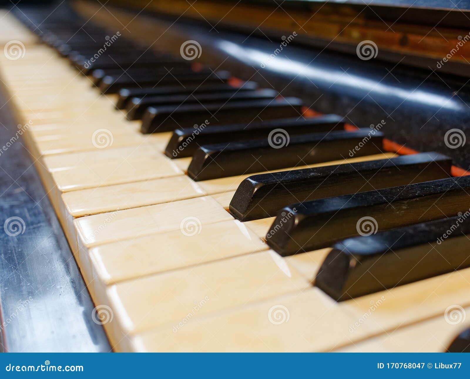 Close Up of Keys of Piano Perspective View Stock Image - Image of ...