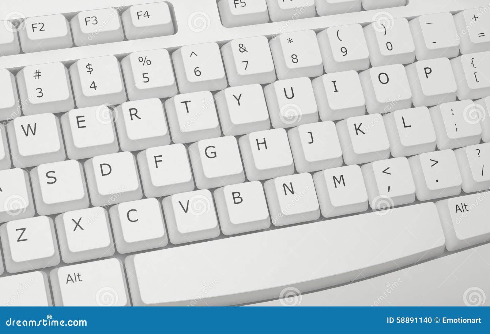Close Up of the Keys on a White Computer Keyboard Stock Photo - Image ...