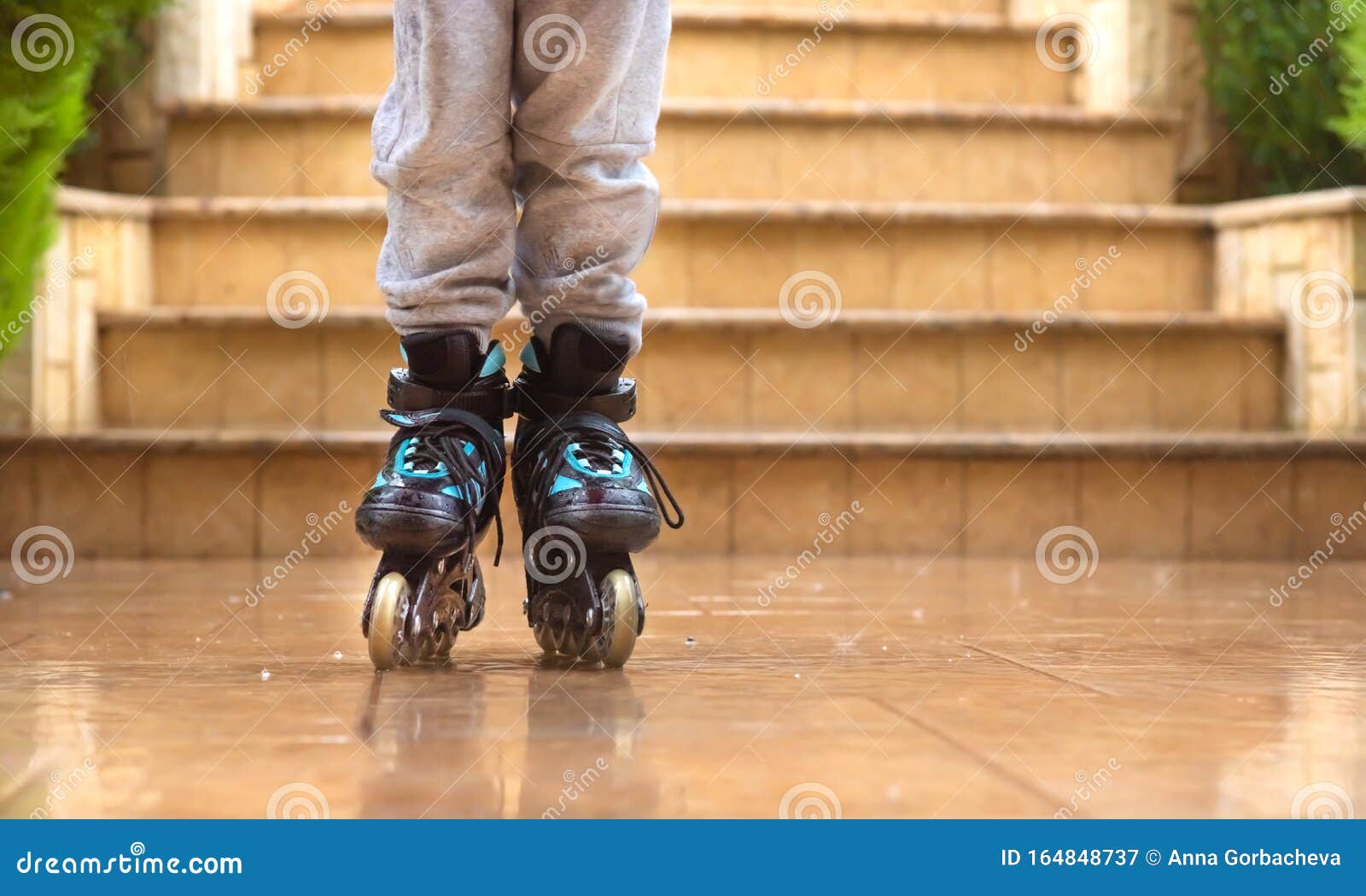 Close up kid with rollers stock image. Image of recreation - 164848737