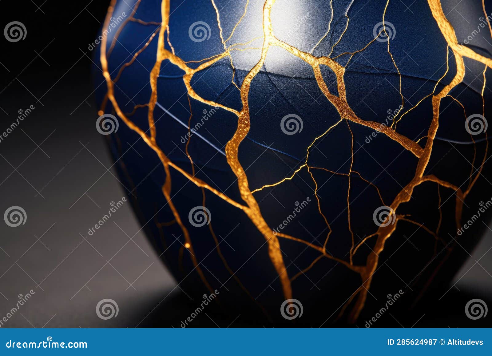 Close-up of Kintsugi Gold Seams on Pottery Stock Image - Image of ...