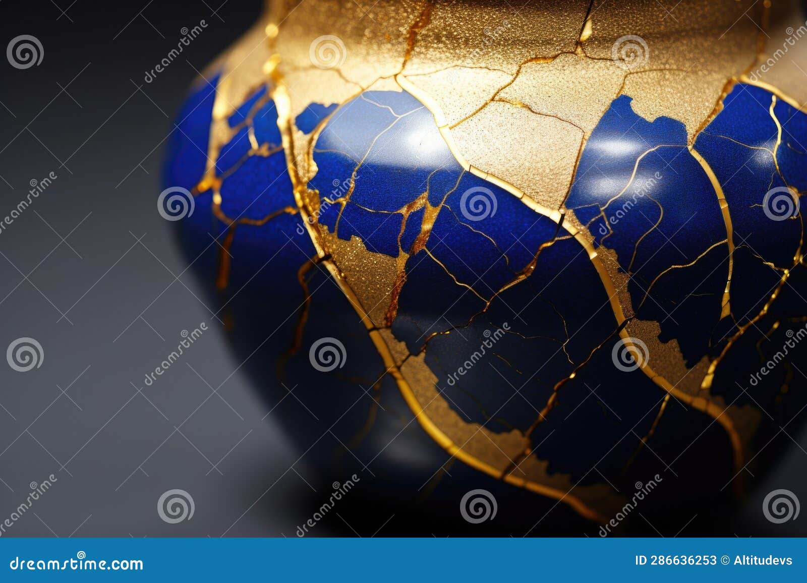 Close-up of Kintsugi Gold Seams on Pottery Stock Image - Image of ...