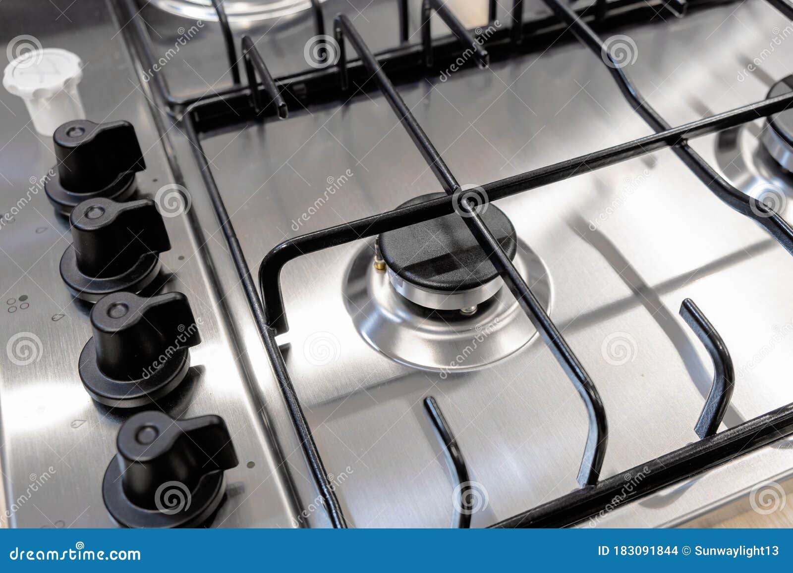 Close Up of Kitchen Gas Stove in the Kitchen. Steel Stock Photo - Image ...