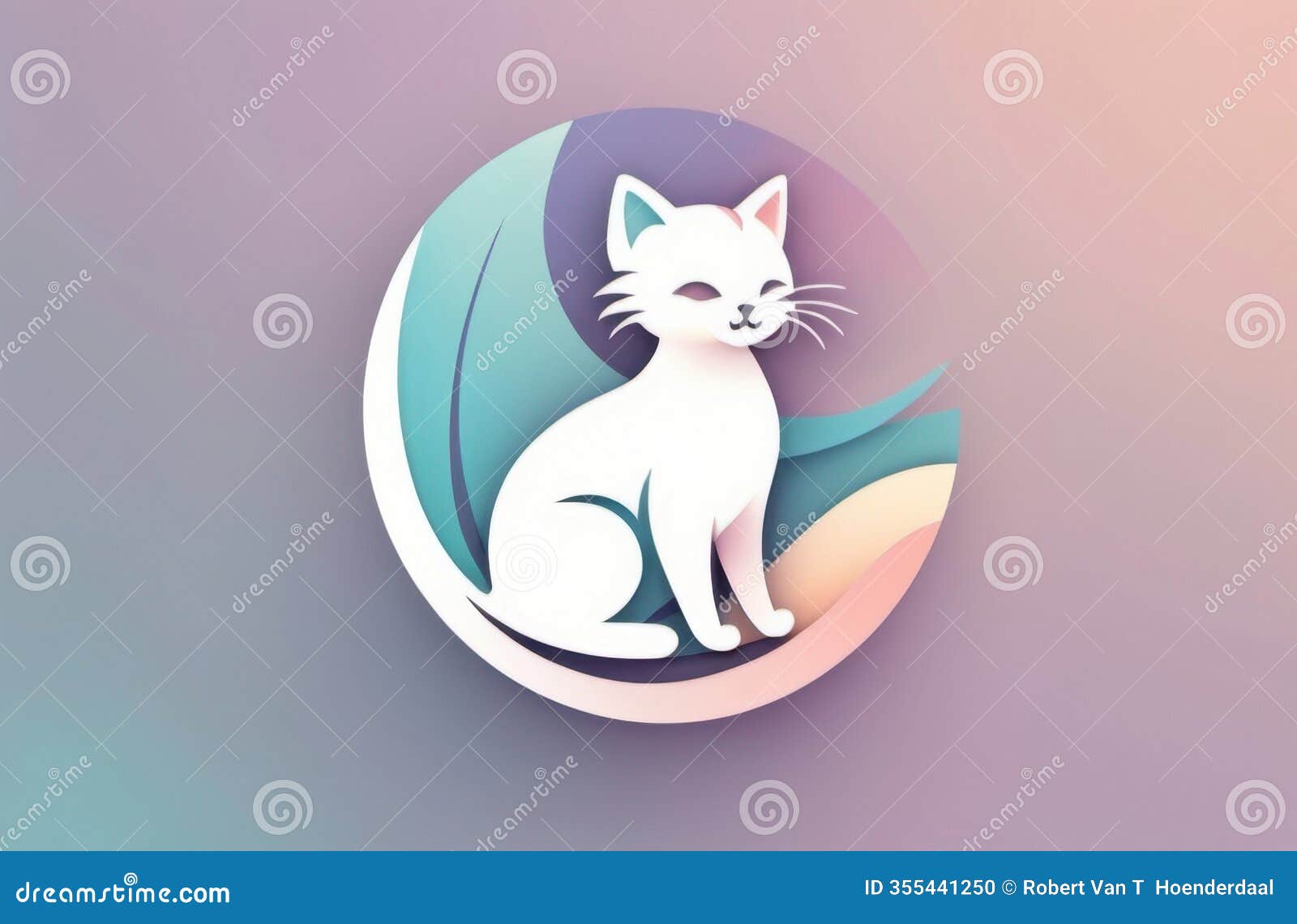 Close Up of a Kitten Logo at 16-1-2025 Stock Illustration - Illustration of curves, shades ...