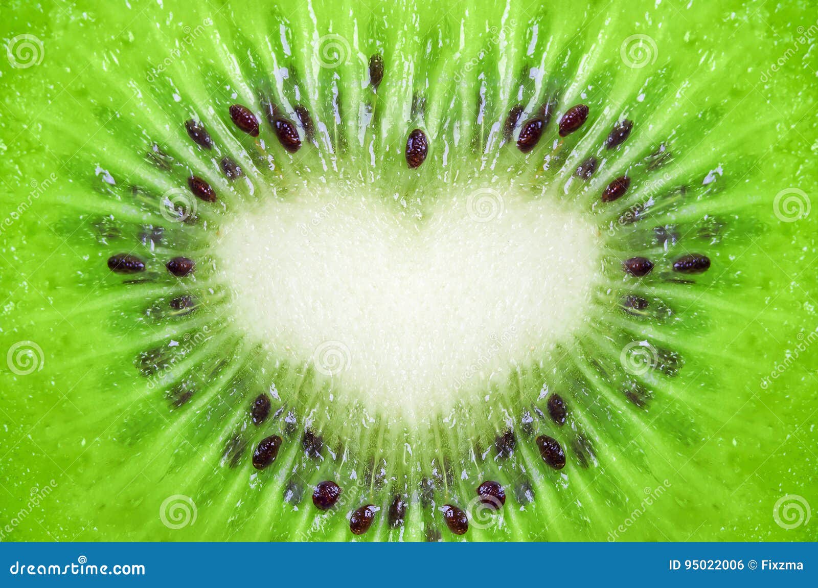Close Up of Kiwi Fruit Texture Background with Heart Shape Stock Photo ...