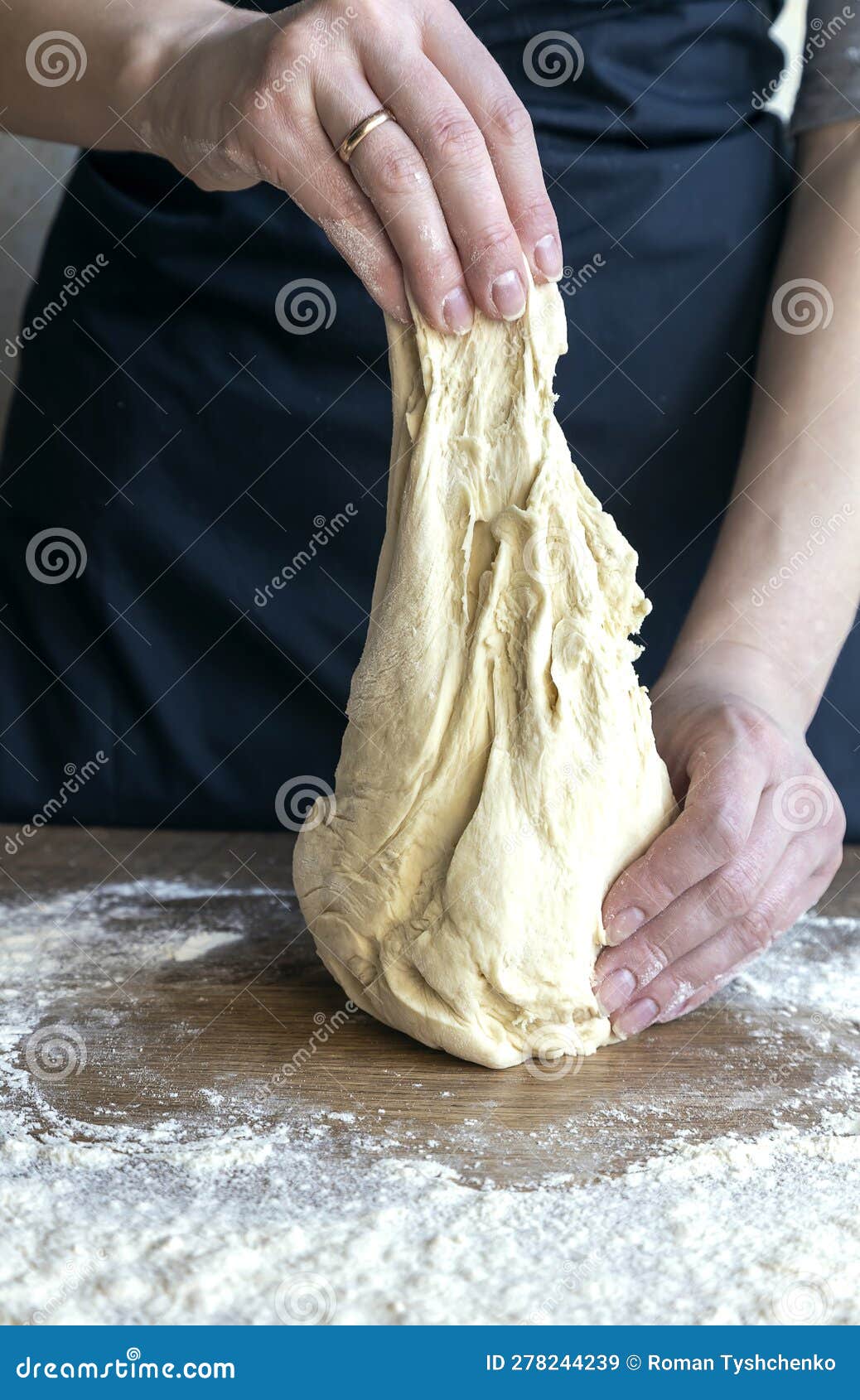 The Process Of Kneading Wheat Bread Stock Photography | CartoonDealer ...