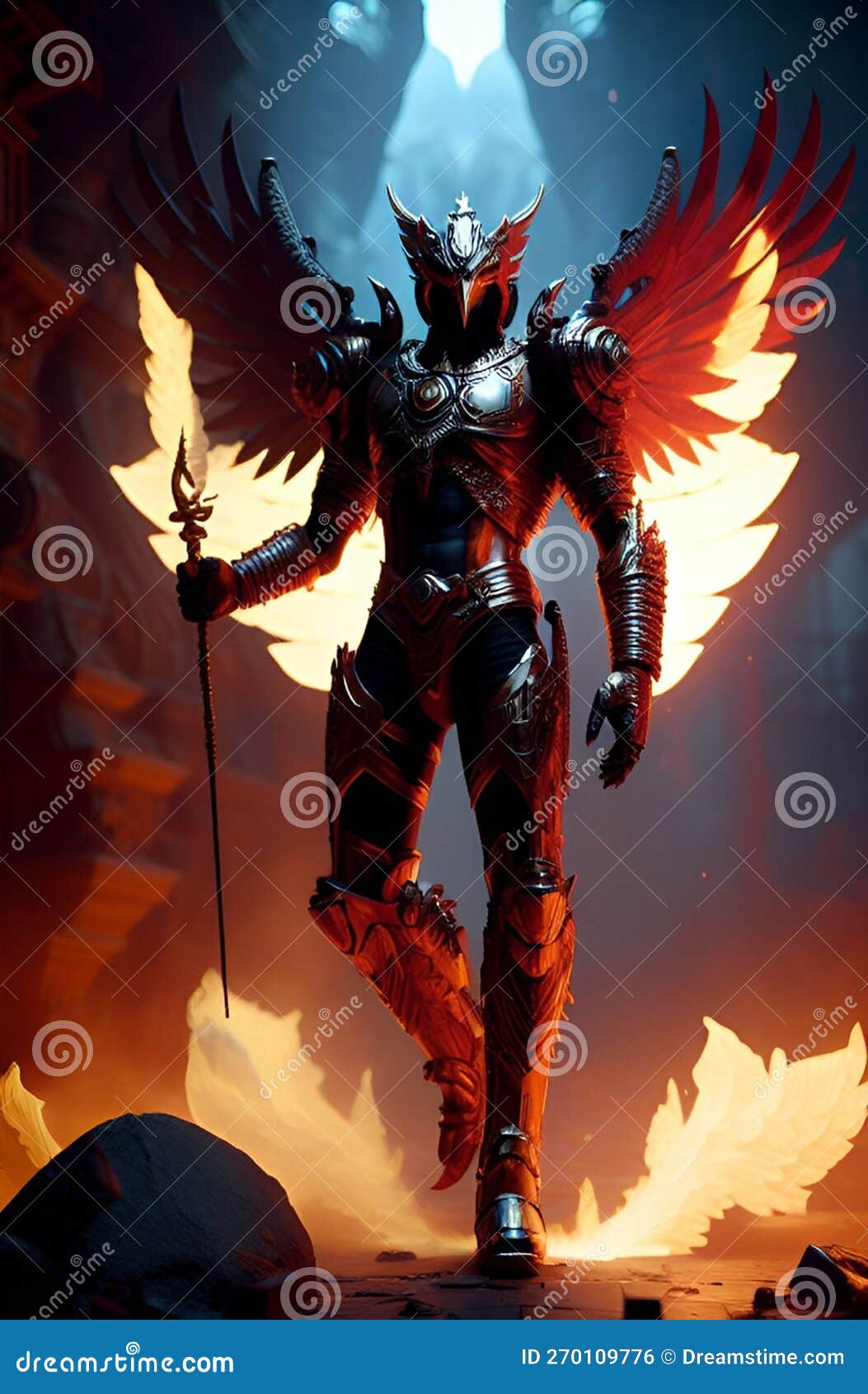 A Knight with a Sword in the Hell , Ai Generated Stock Photo - Image of ...