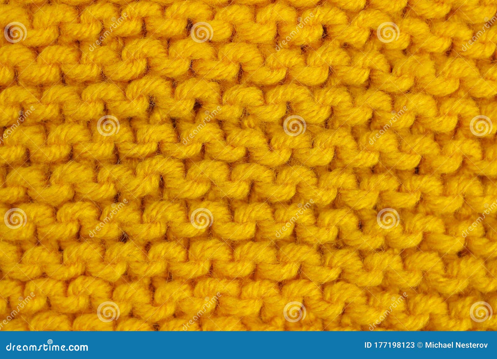 Close-up of Knitted Wool Texture, Background, Mustard, Yellow Stock ...