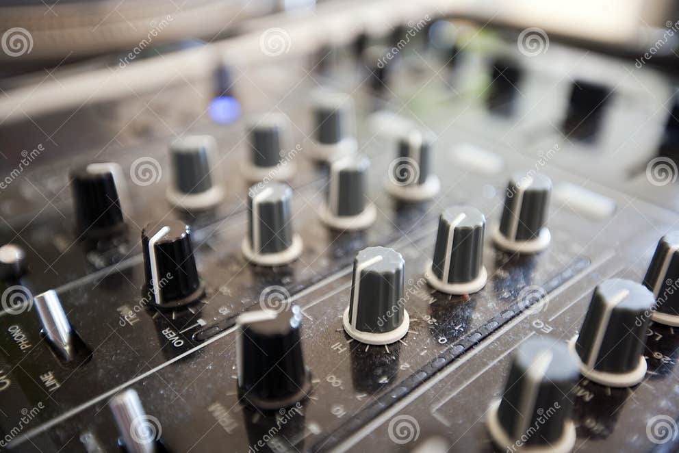 Close Up of Knobs on Audio Console Stock Photo - Image of equipment ...