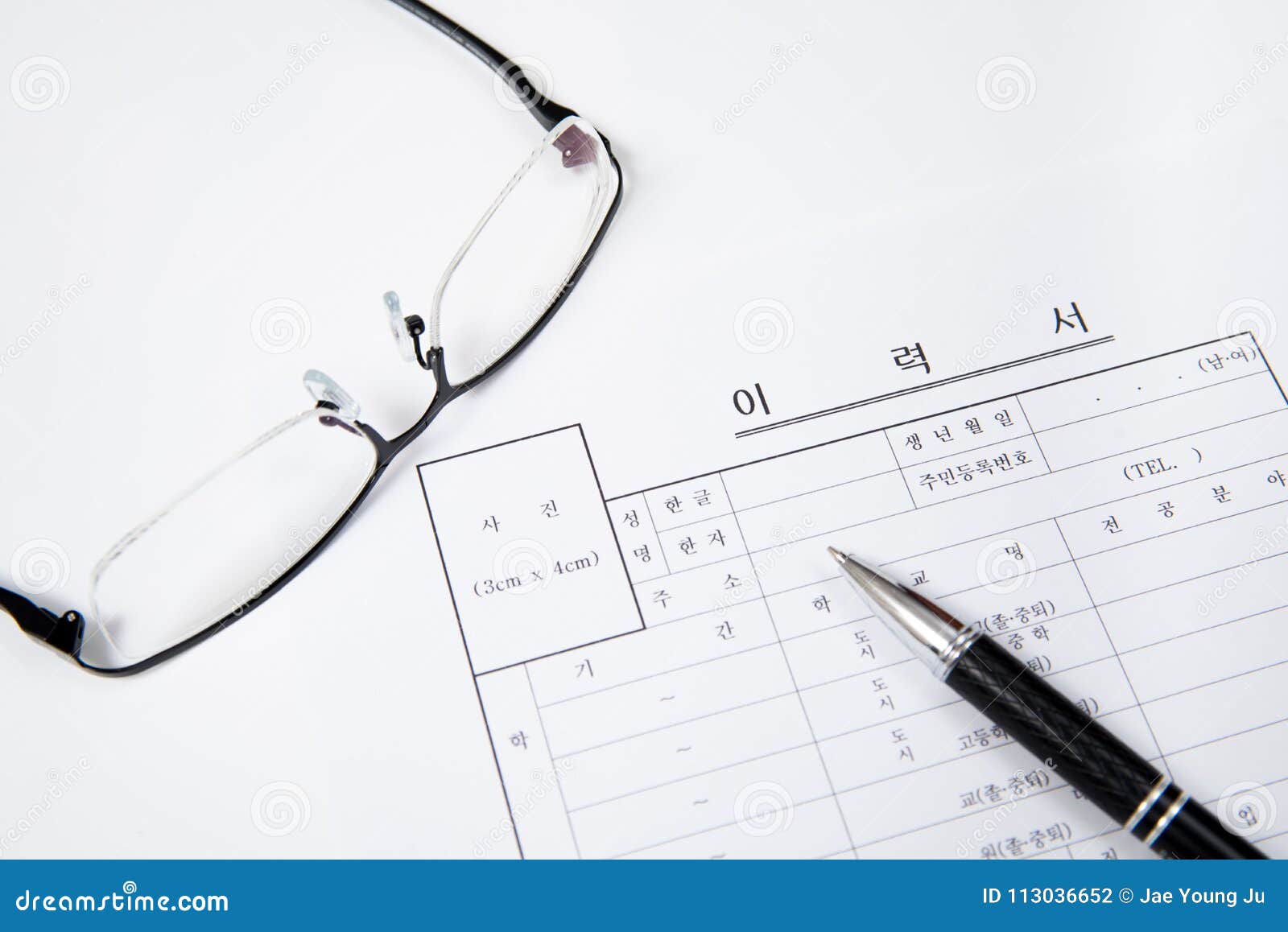 A Close-up of the Korean Resume, Business Concept. Stock Photo - Image ...