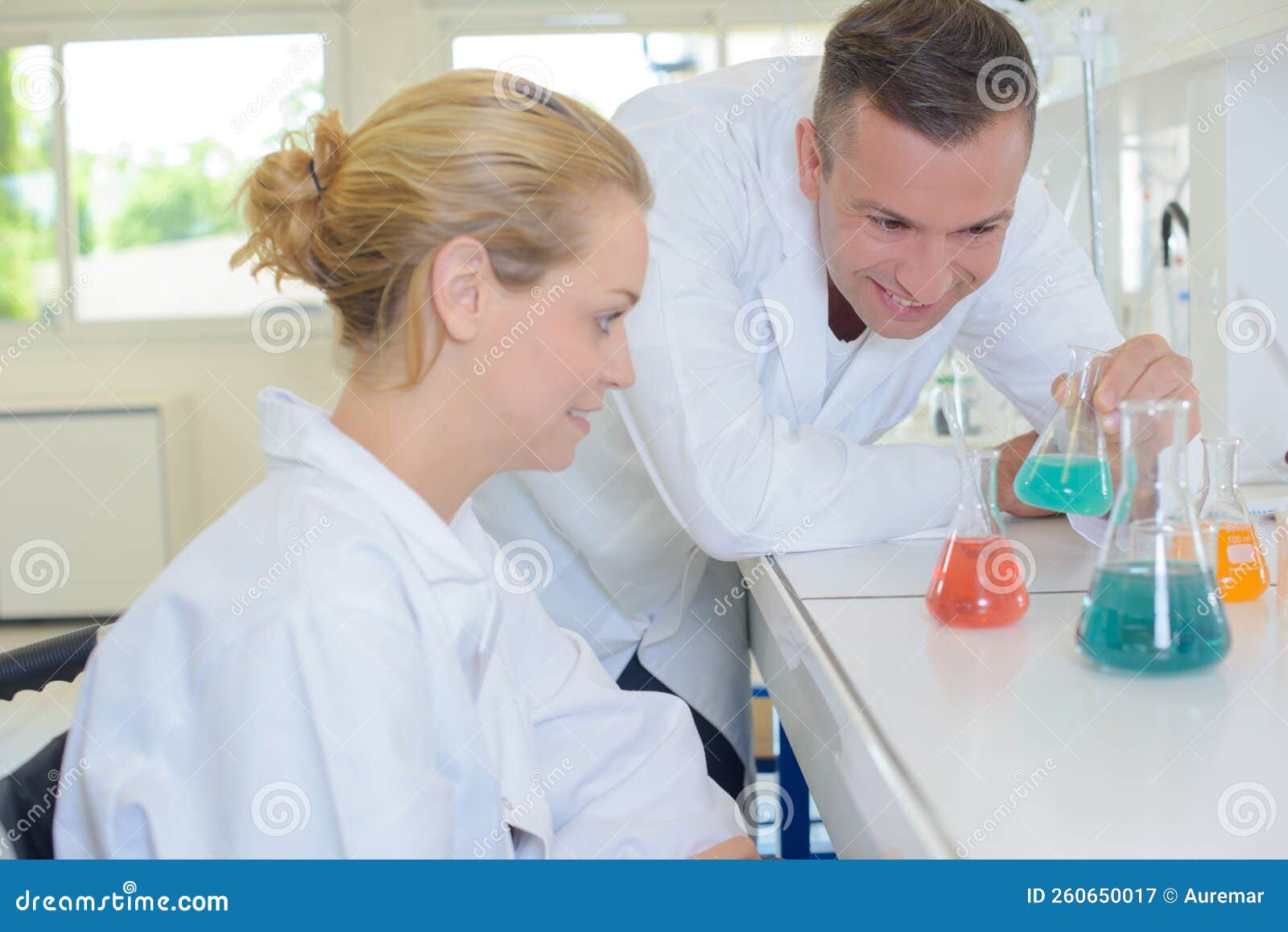 Close up lab work stock image. Image of beautiful, middleage - 260650017
