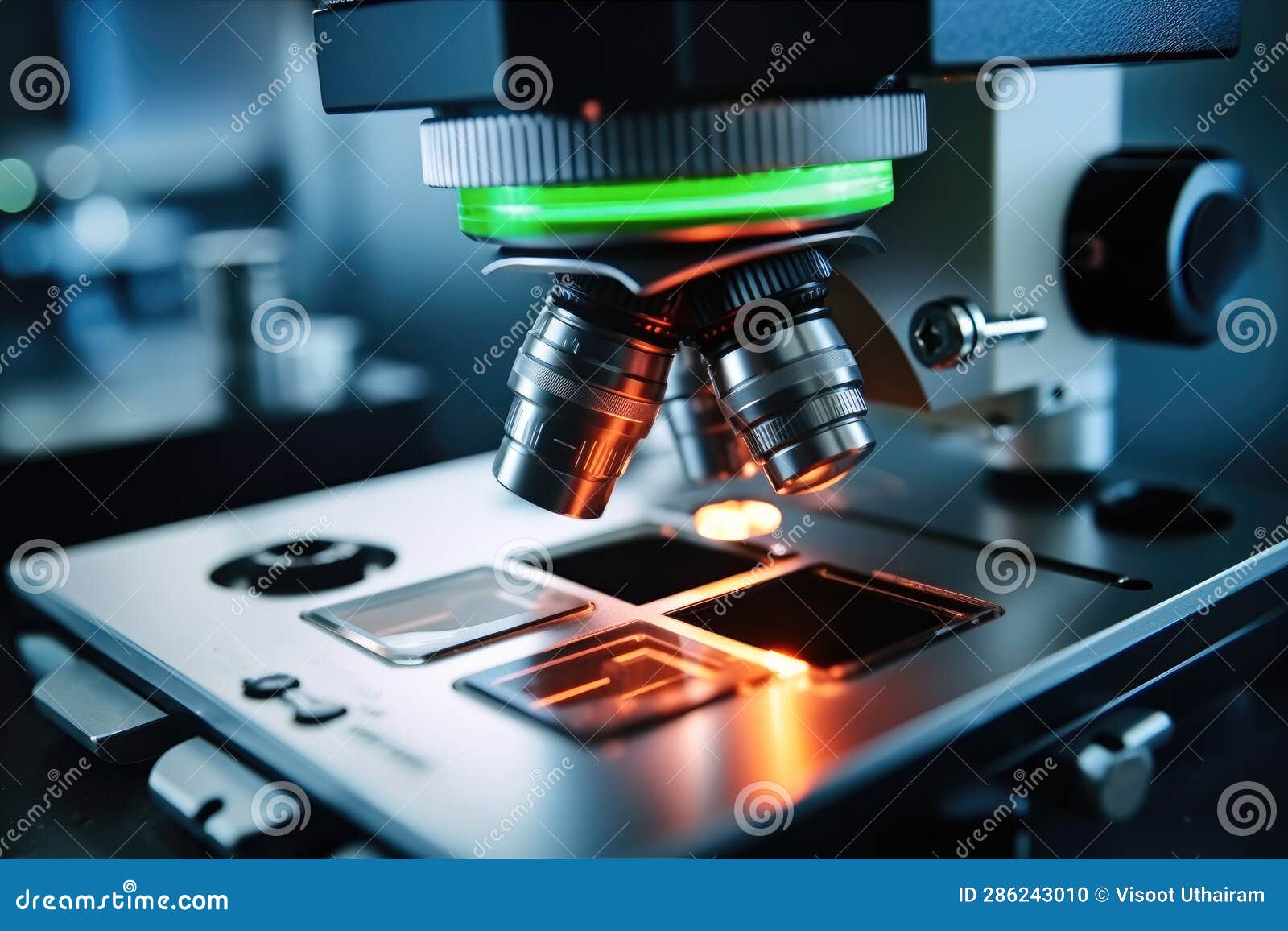 Close Up of Laboratory Microscope, Research Experiments Stock ...