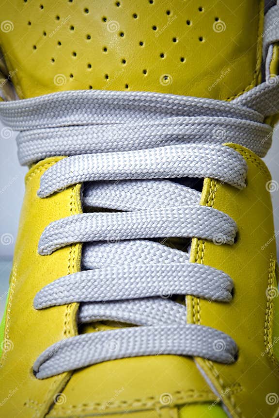 Close-up Laces on the Yellow Boots Stock Image - Image of boots ...