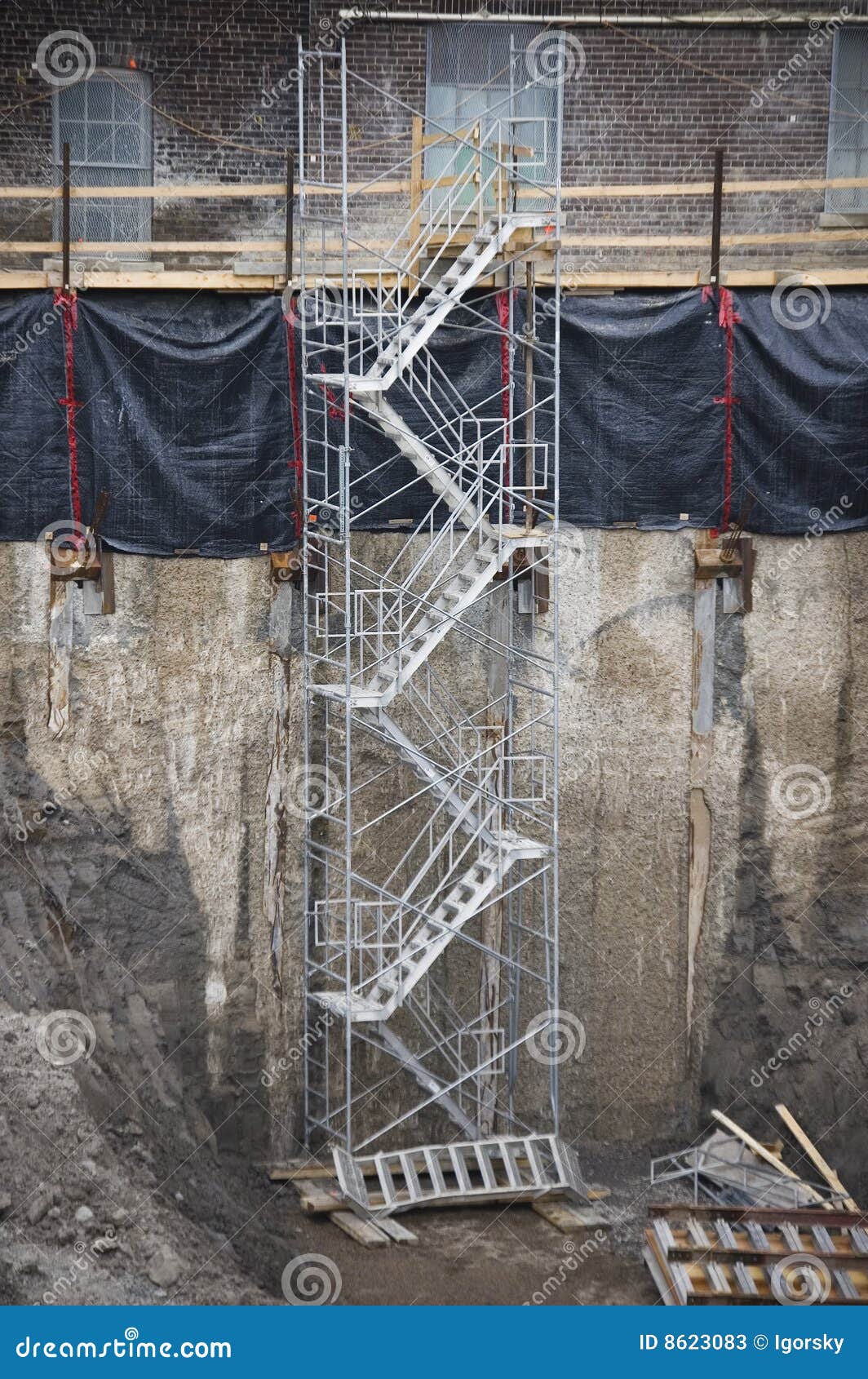 Close Up of Ladder on a Construction Site Stock Image - Image of ...