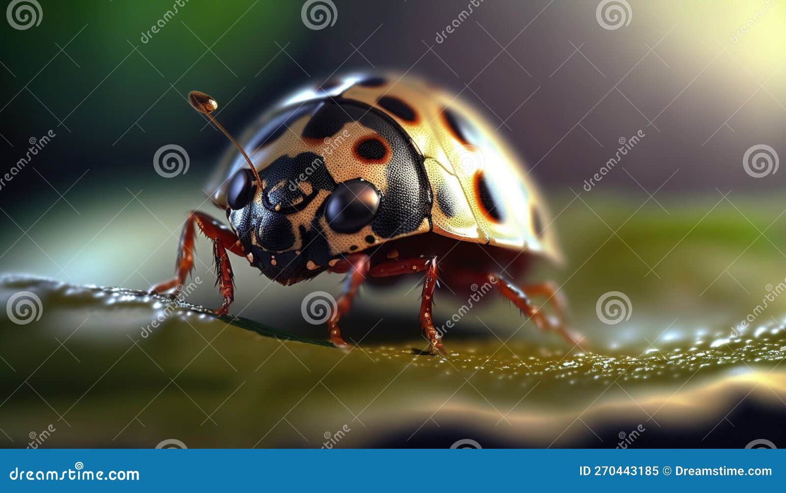 A Close Up of a Lady Bug on a Green Leaf. Stock Image - Image of ...