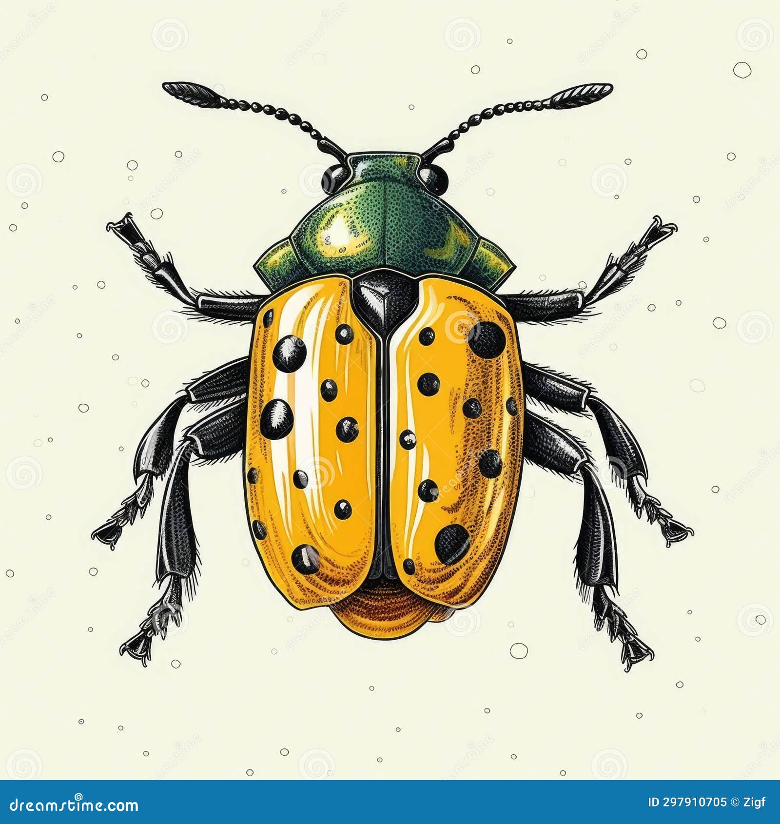 Close-up of Ladybug, with Its Distinctive Spots and Colorful Shell. it ...