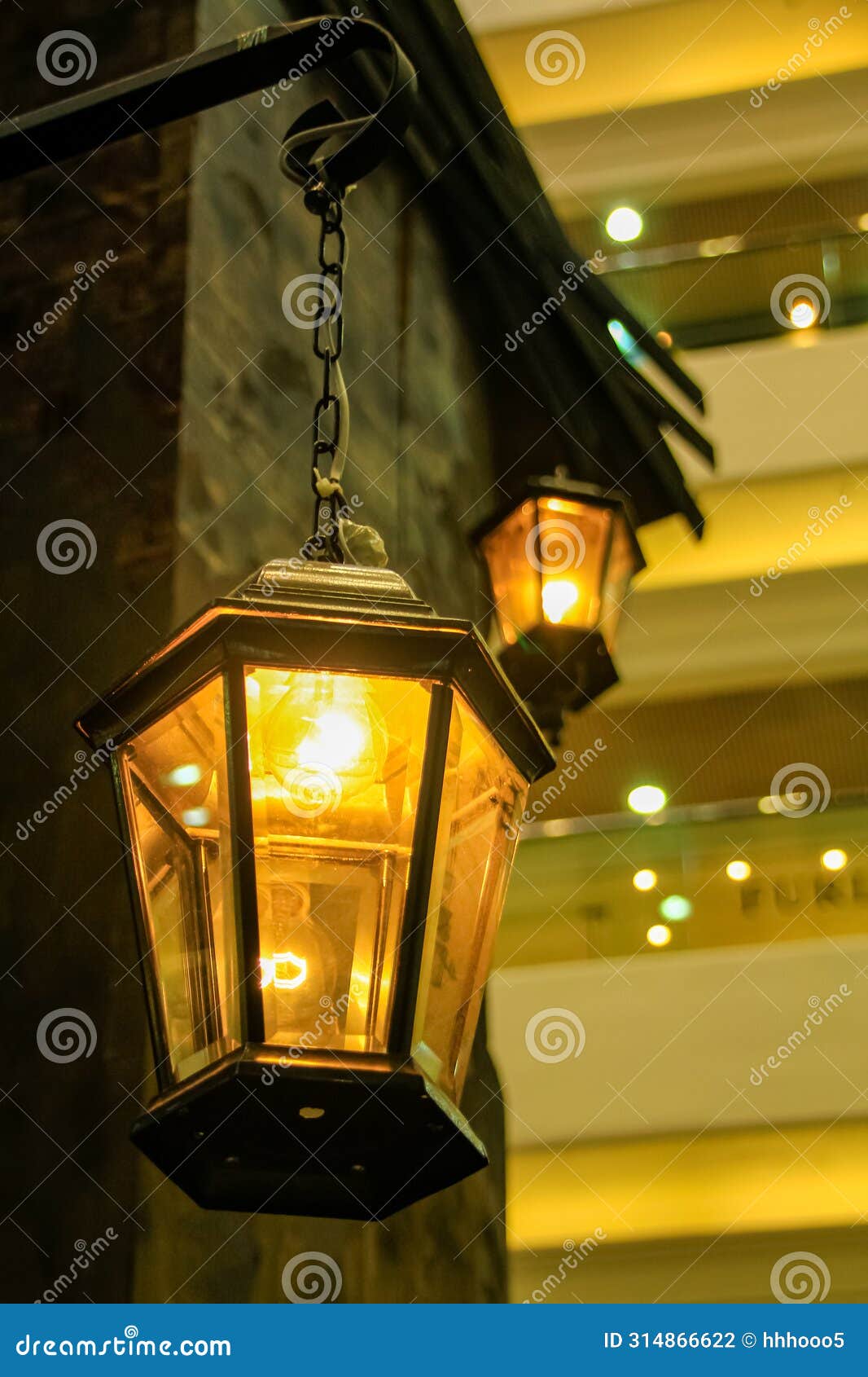 Close-up of the Lamp Inside the Buildings for Decoration or Lighting ...