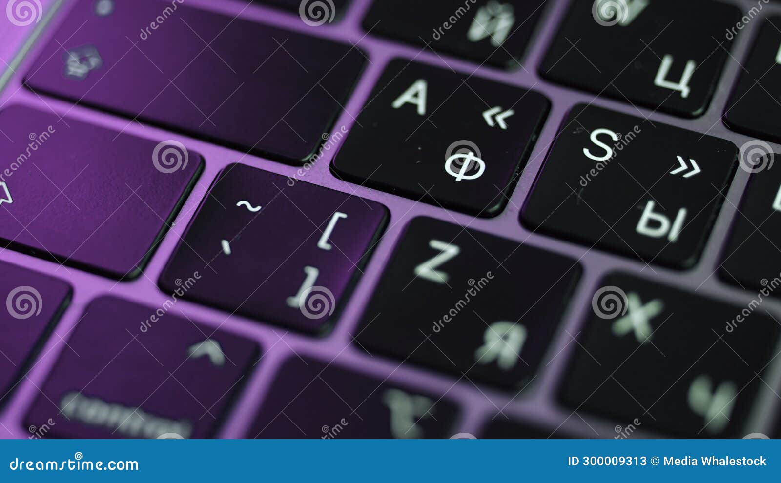 Close Up of Laptop or Computer Keyboard. Action. Concept of Modern ...