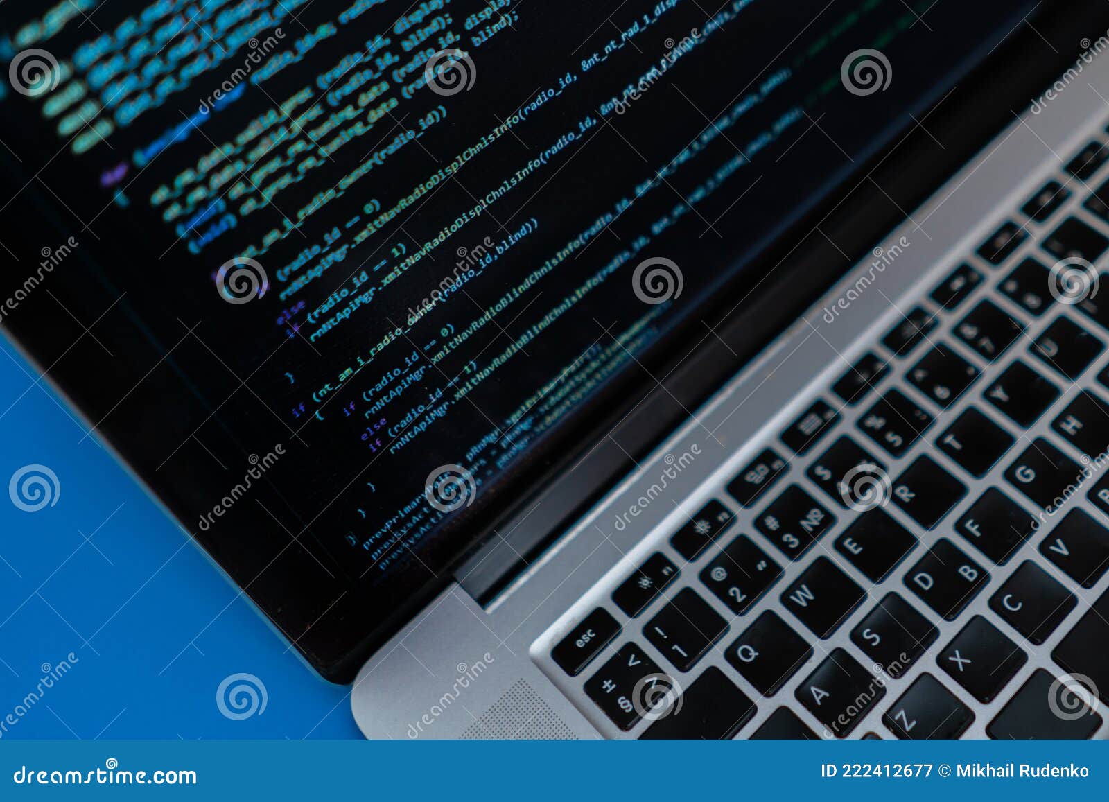 Close Up Laptop Computer Screen with a Programming Code Creating Stock Image - Image of ...