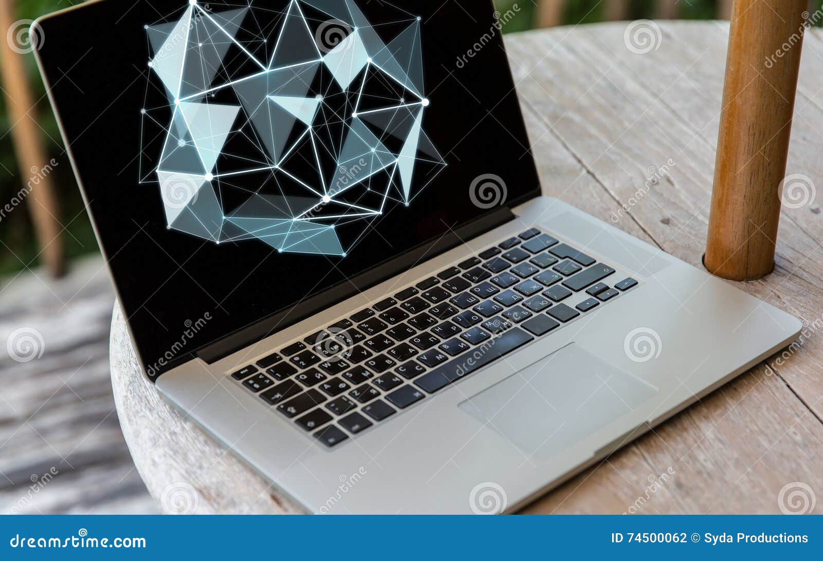 Close Up of Laptop Computer on Table at Hotel Stock Photo - Image of ...