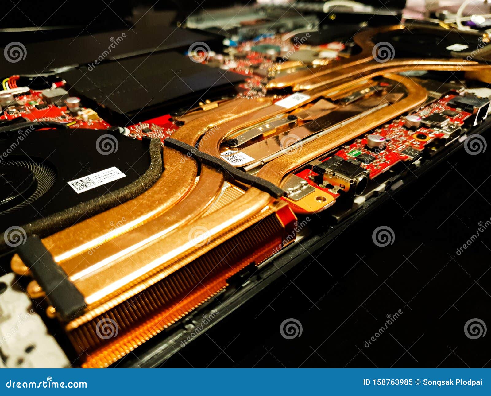 Close Up Laptop Cooler System Copper Pipe Stock Image - Image of dial ...