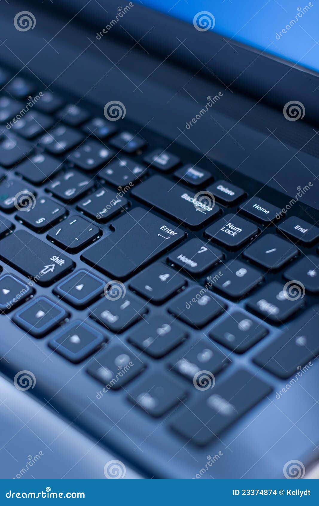 Close Up of a Laptop Keyboard Stock Photo - Image of blue, composition ...