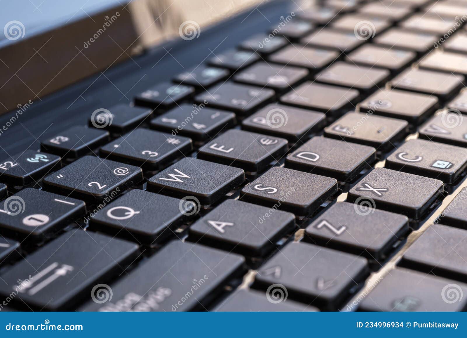 Close-up of Laptop Keyboard Focus on Button Stock Photo - Image of ...