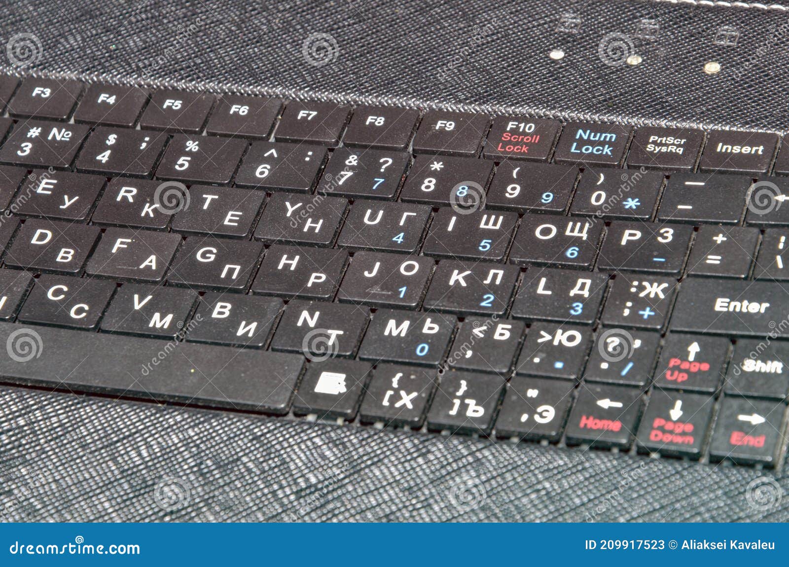 Close-up Laptop Keyboard Focus Some Keyboard Characters . Black and ...