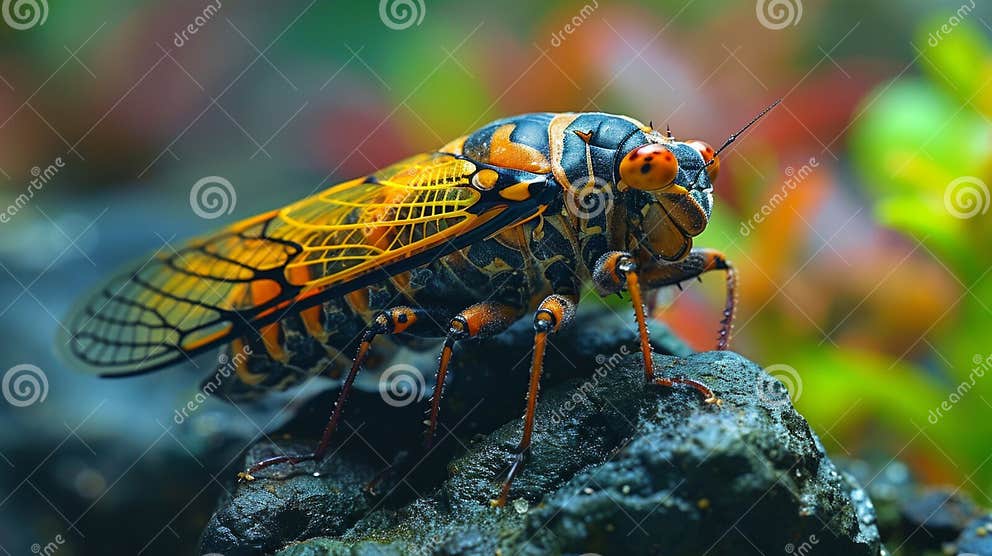 A Close Up of a Large Bug Sitting on Top of Some Rocks, AI Stock Image ...