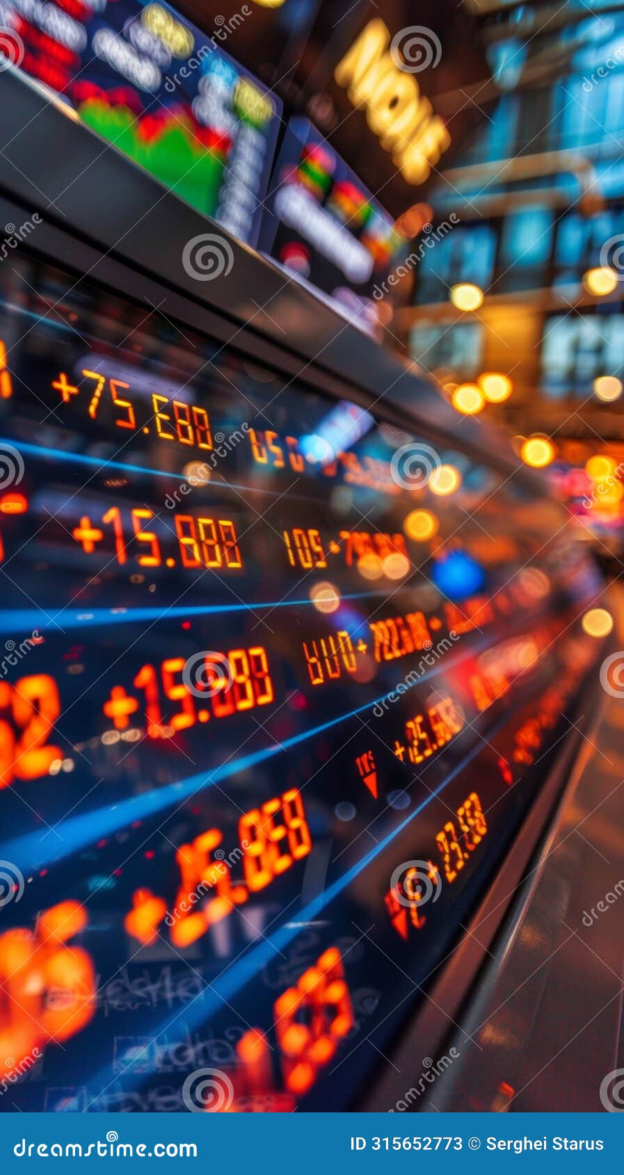 A Close Up of a Large Display Screen with Numbers and Symbols, AI Stock ...