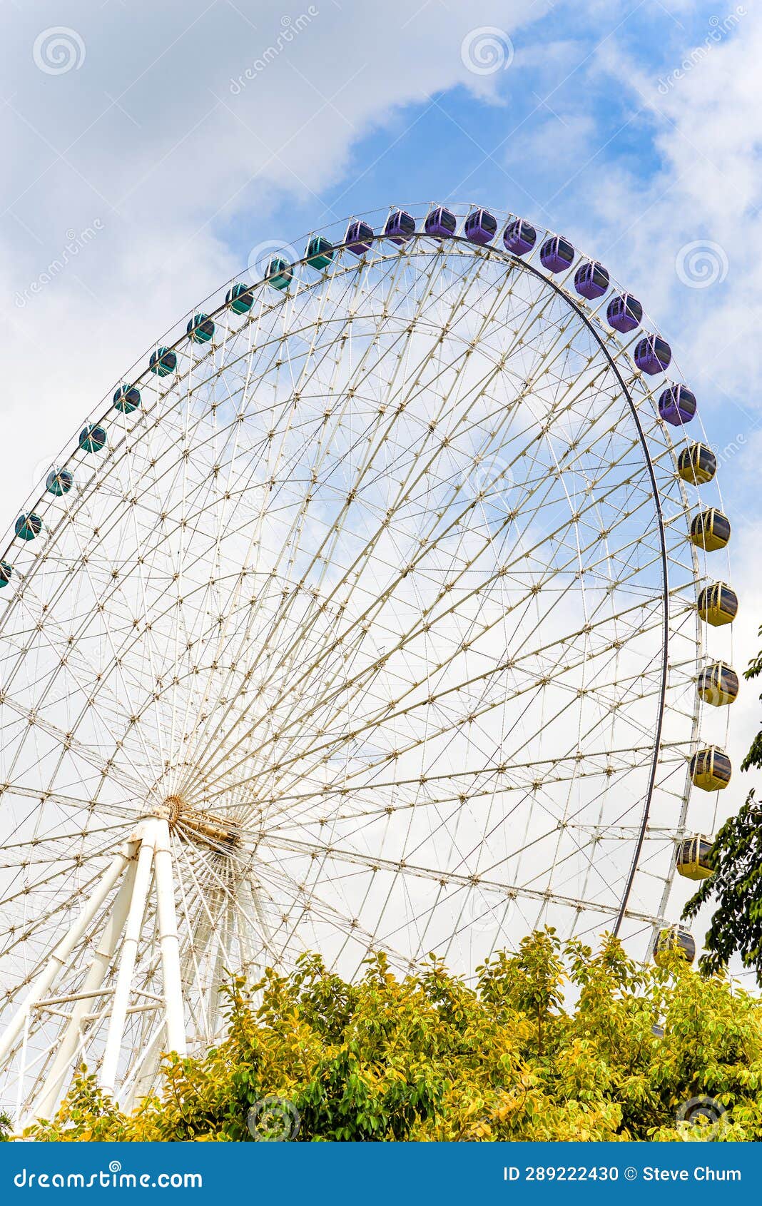 Close-up of a Large Ferris Wheel in a Playground Stock Photo - Image of ...