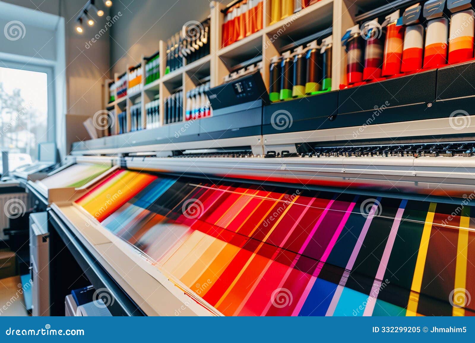 Large Format Digital Printing Machine Stock Illustration - Illustration ...