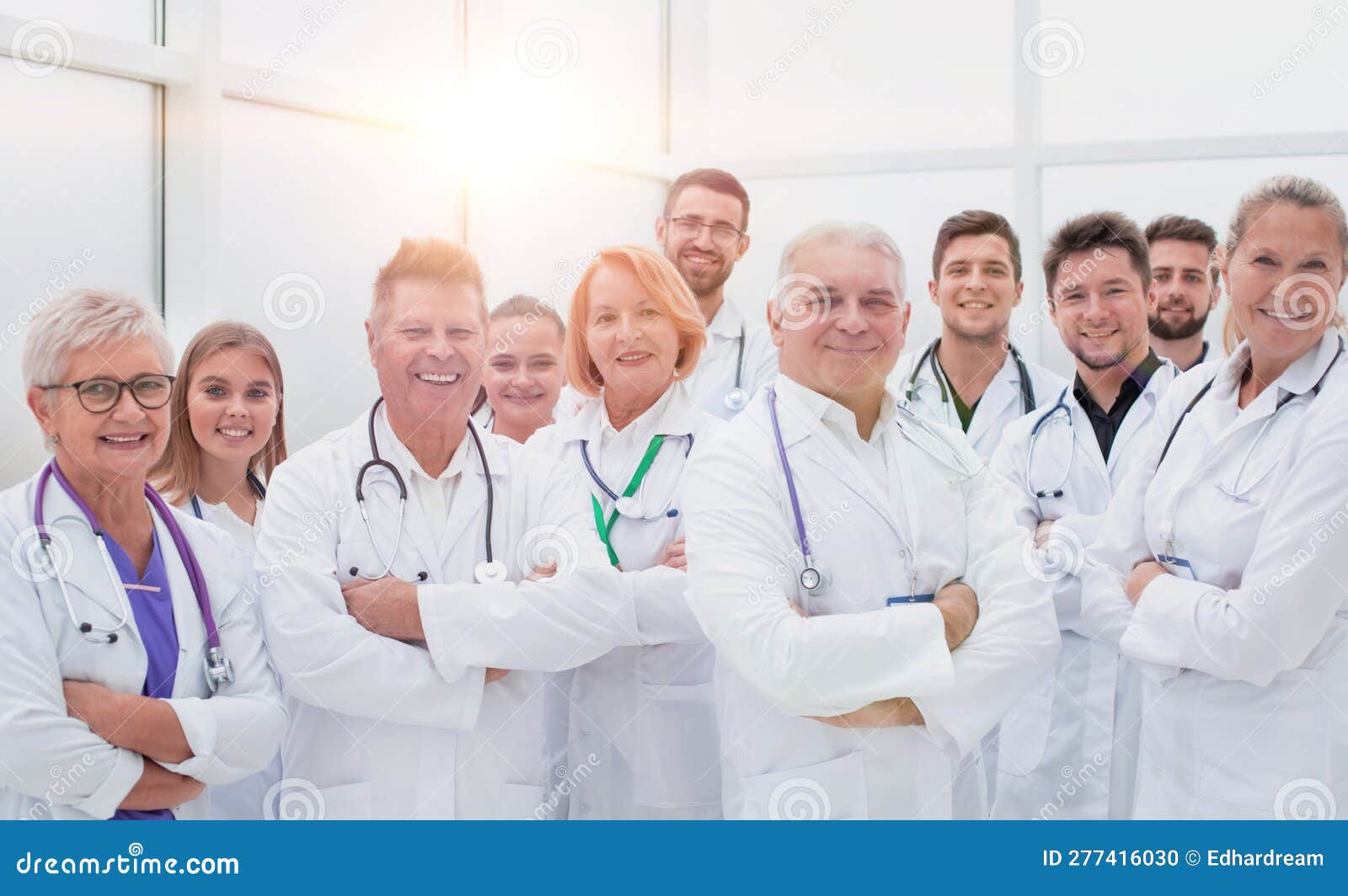 Close Up. Large Group of Doctors Standing Together Stock Photo - Image ...