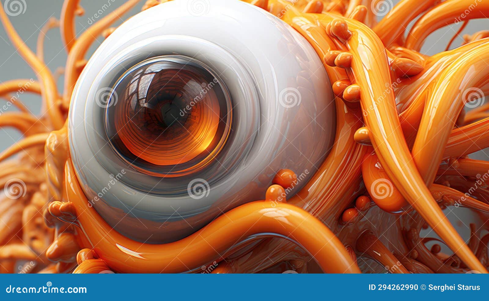 A Close Up of a Large Orange Eye, AI Stock Illustration - Illustration ...