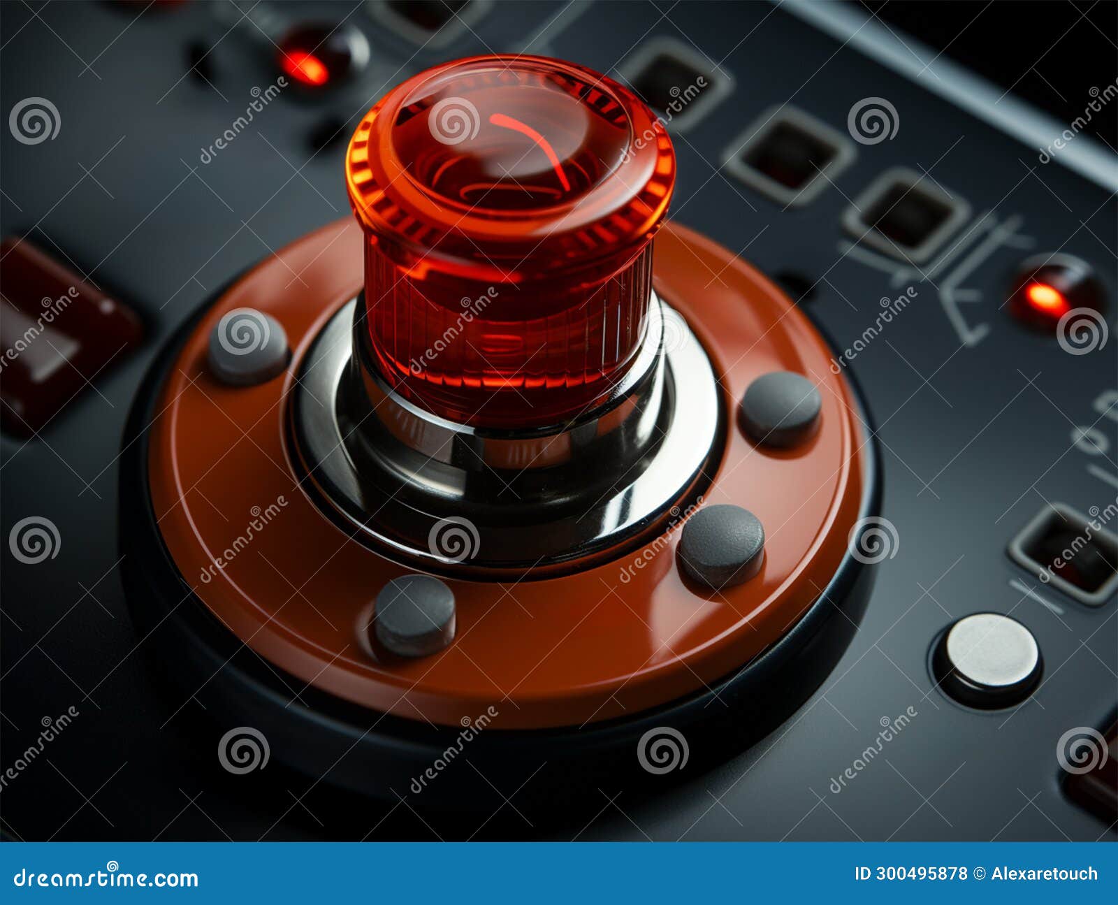 Close-up of a Large Red Button As Part of a Control Panel. Stock Photo ...