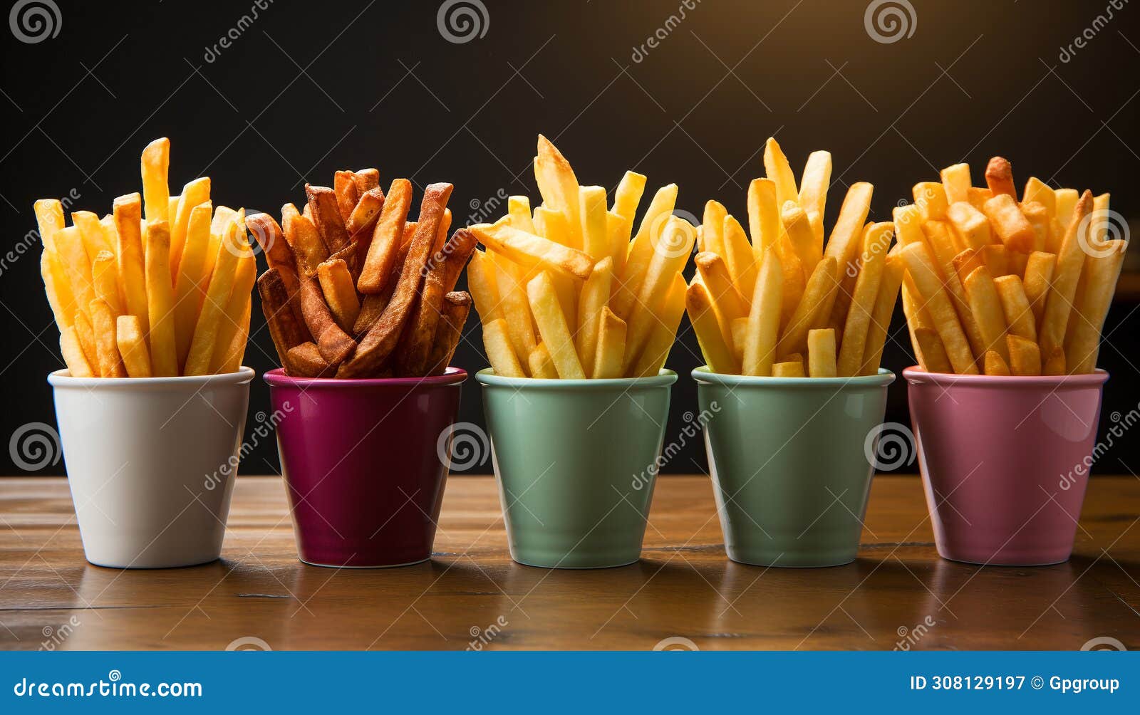 A Close Up of a Large Stack of Fresh, Crunchy French Fries Generated by ...