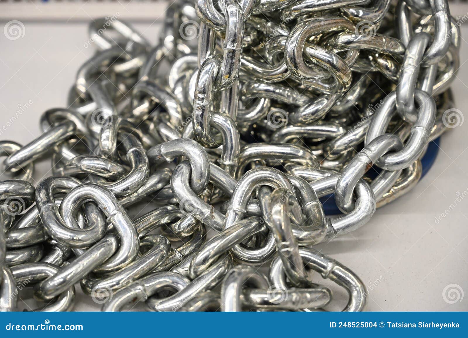 Close Up of Large Steel Chain, Folded in a Heap Stock Photo - Image of ...