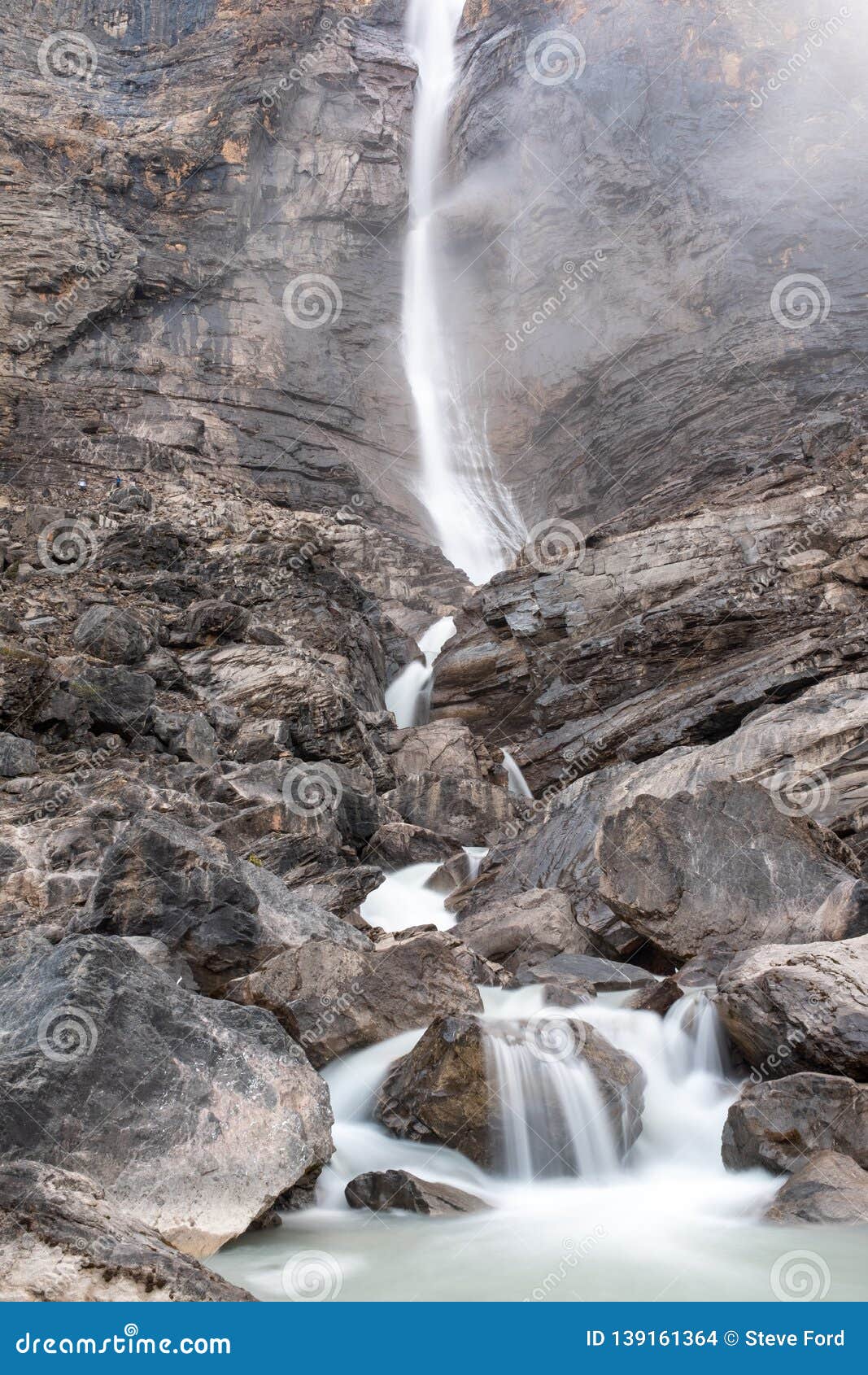 A Close Up of a Large Waterfall Drop Stock Photo - Image of long ...