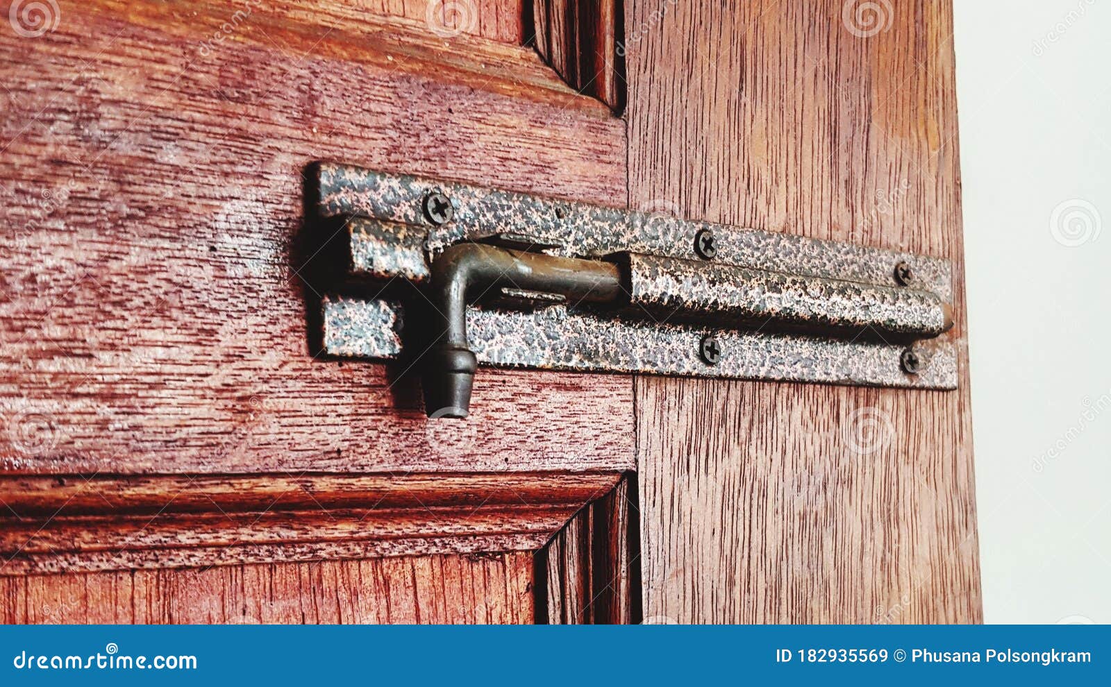 Close Up of Latch on Wooden Door Stock Image - Image of entrance ...