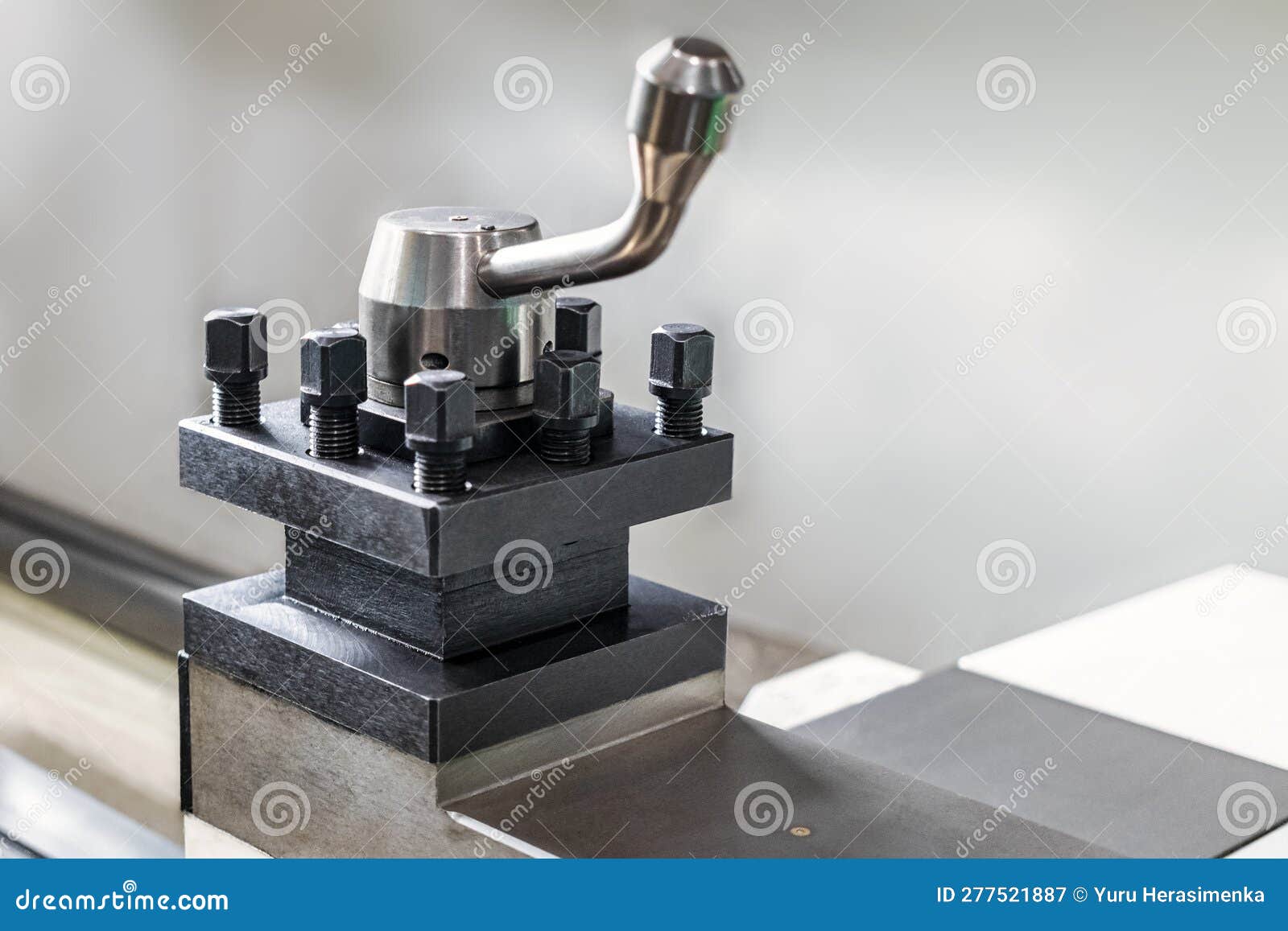 Close-up of Lathe Controls. Processing of Metal Products on a Modern ...