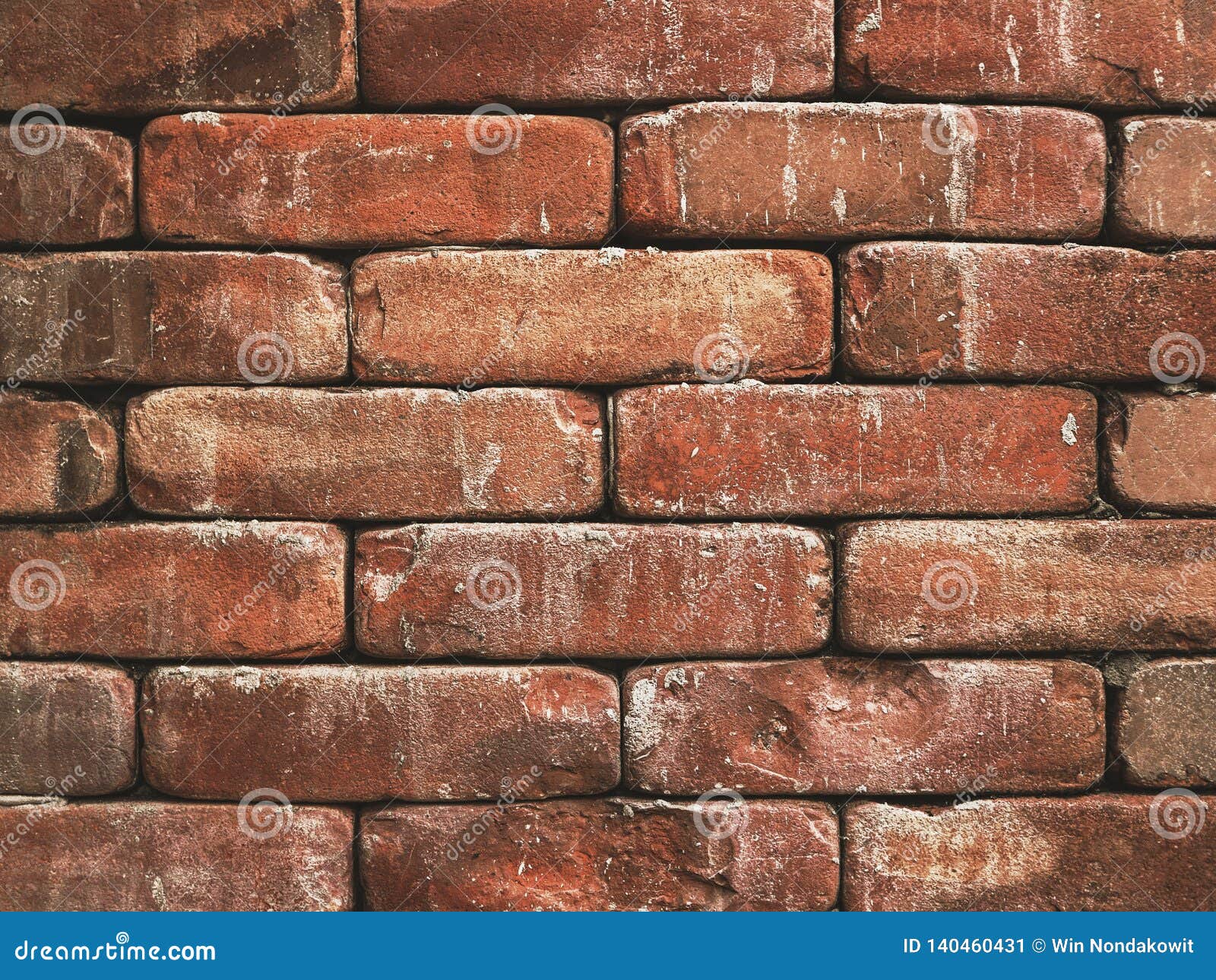 Layer of Rough Red Brick Wall Stock Image - Image of building, surface ...