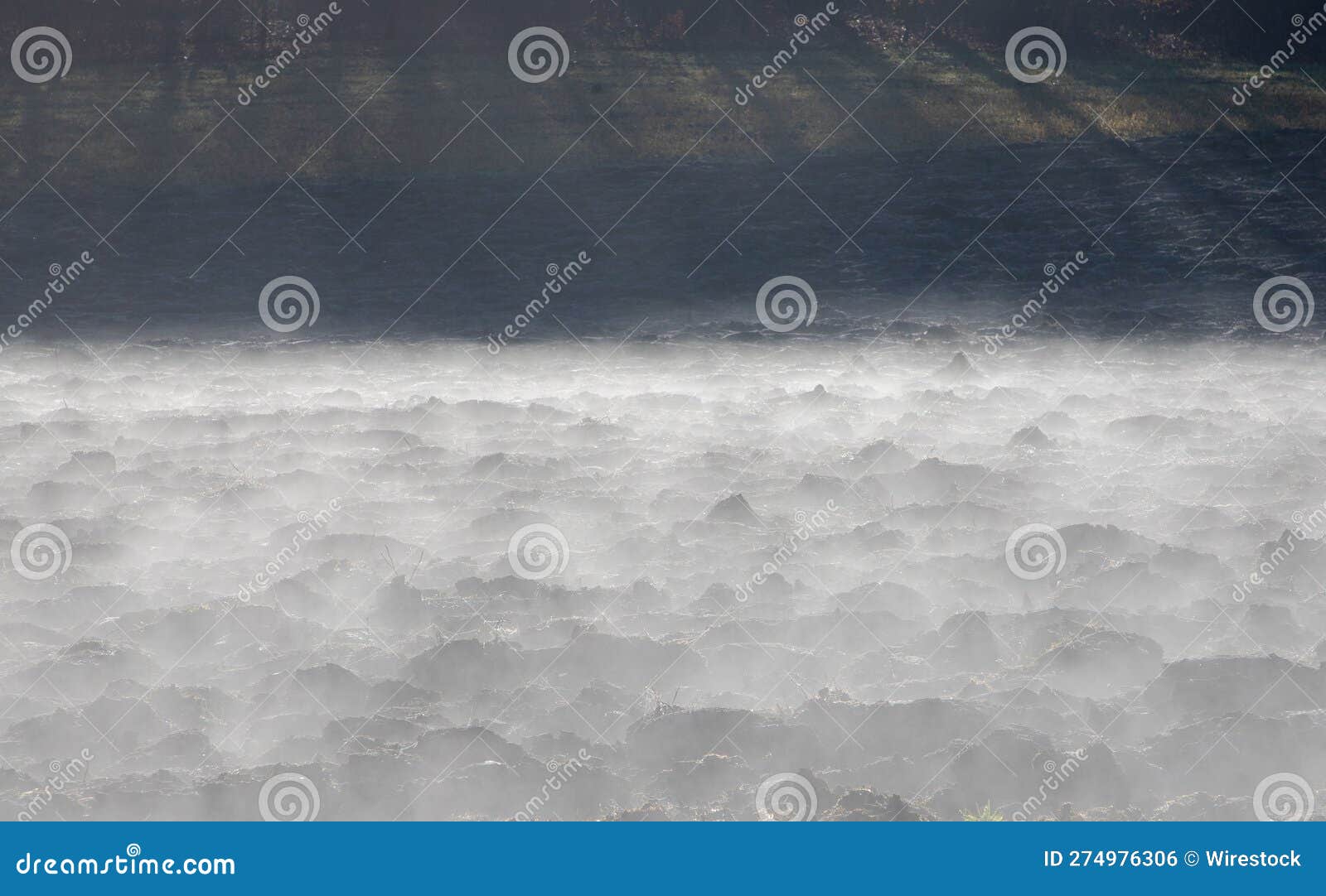 A Close-up of a Layer of Steam Above Arable Land Stock Photo - Image of ...