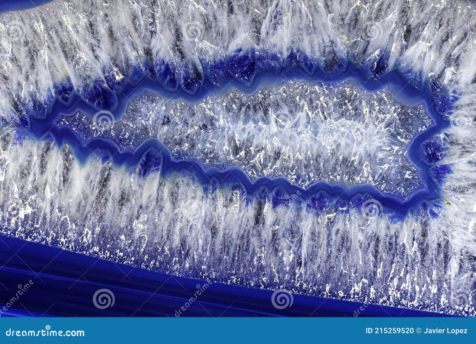 Close Up on a Layered Blue Geode Stock Photo - Image of white, macro ...