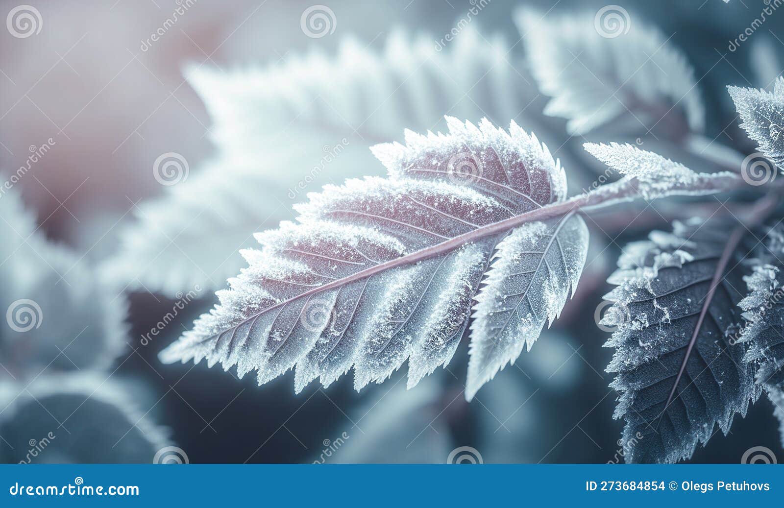 A Close Up of a Leaf with Frost on it S Leaves and Leaves are Shown in ...