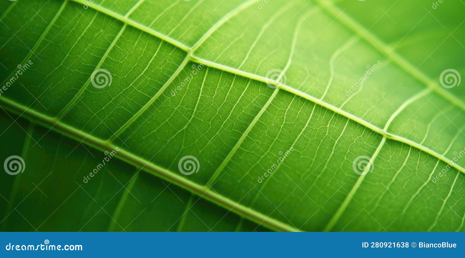 The Close-up of Leaf Texture in Green Abstract Nature Background with a ...