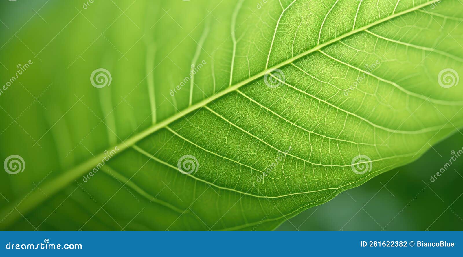 The Close-up of Leaf Texture in Green Abstract Nature Background with a ...